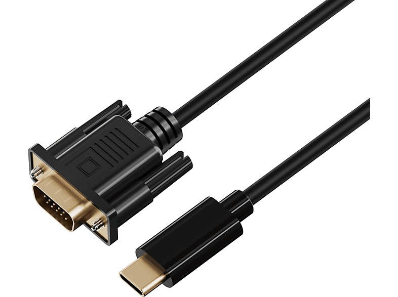 ROLIO USB-C zu VGA kabel 1.8 meter USB kabel, Schwarz | MediaMarkt