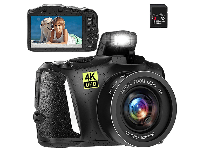 LINGDA 48-Megapixel-Kameraauflösung Kompaktkamera Schwarz | SATURN