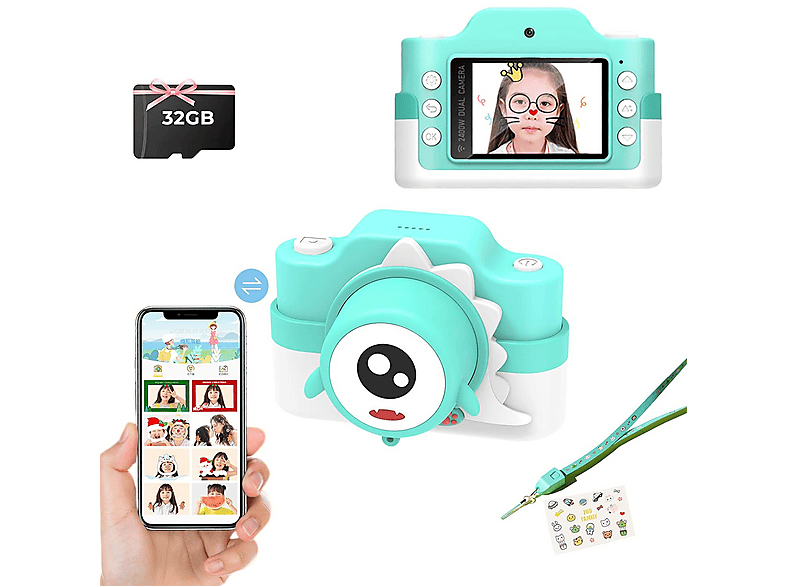 LINGDA 32 Megapixel 1080P WiFi Kinder-Digitalkamera mit 2-Zoll ...