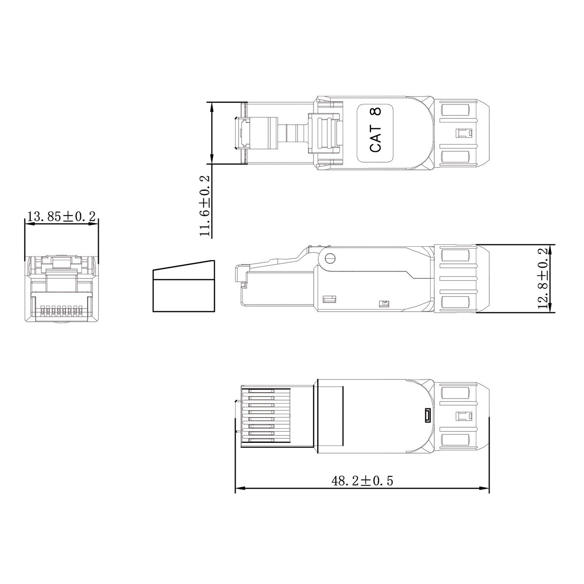 VALUE Feldkonfektionierbarer RJ-45-Stecker Kat.8 (Class I ...