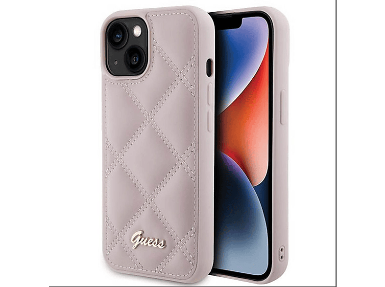 GUESS Quilted Metal Logo Design Hülle, Backcover, Apple, iPhone 15 ...