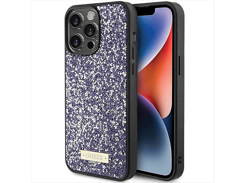 GUESS Rhinestone Metal Logo Design Hülle, Backcover, Apple, iPhone 15 ...