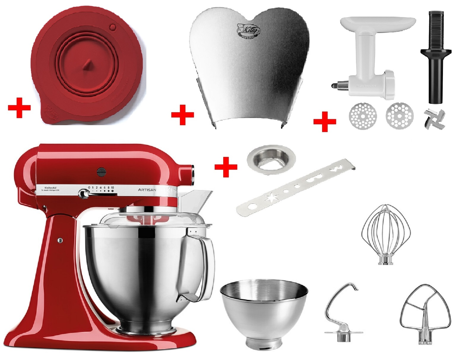 KITCHENAID 5KSM185PSEER Artisan 4,8 Liter Küchenmaschine Empire Rot ...