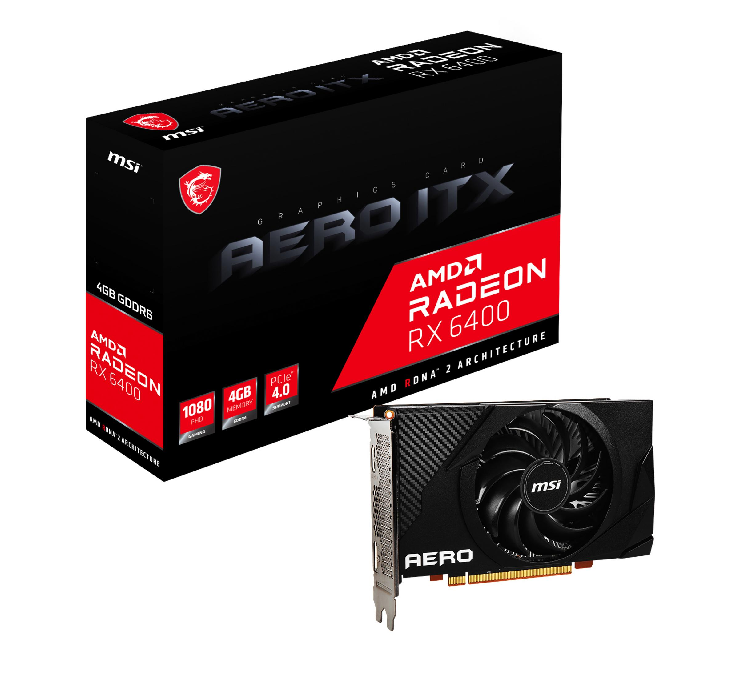 Tarjeta gráfica | MSI MSI Radeon RX 6400 AERO ITX 4G AMD 4 GB GDDR6 ...