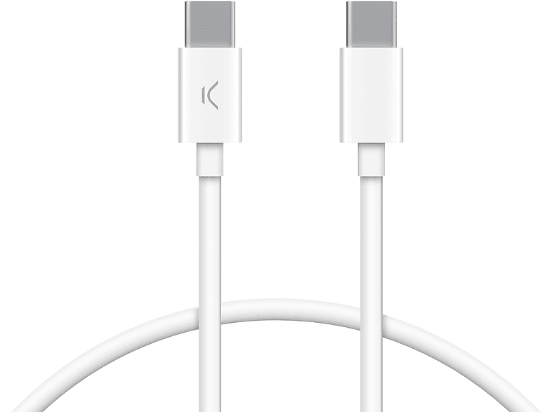 Cable USB | KSIX Bxcuc03Sbl, USB 3.2, USB-C, USB-C, Blanco | MediaMarkt