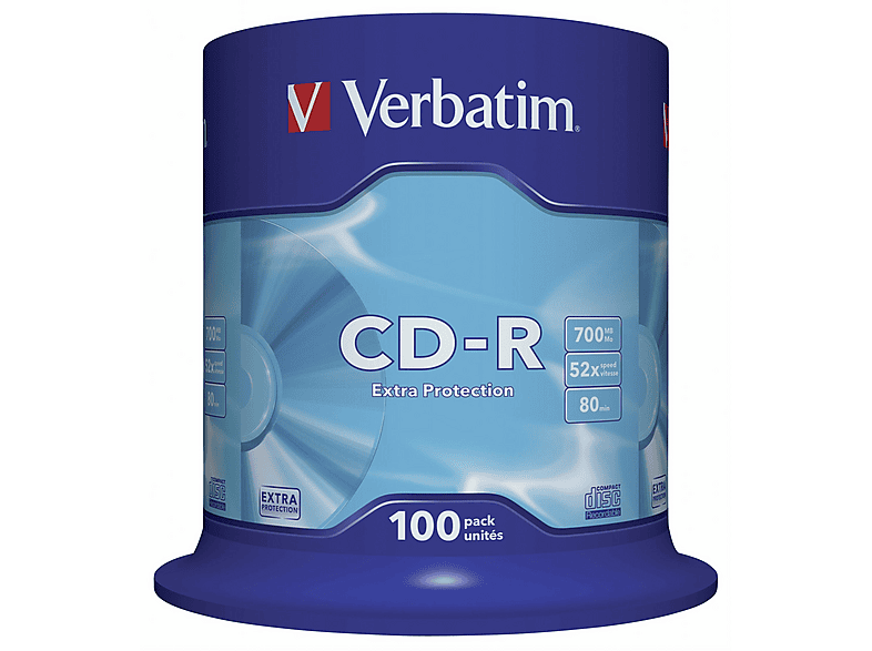 VERBATIM 43411 CD-R 700 52X 100ER SPINDEL DATALIFE CD-Rohlinge | MediaMarkt