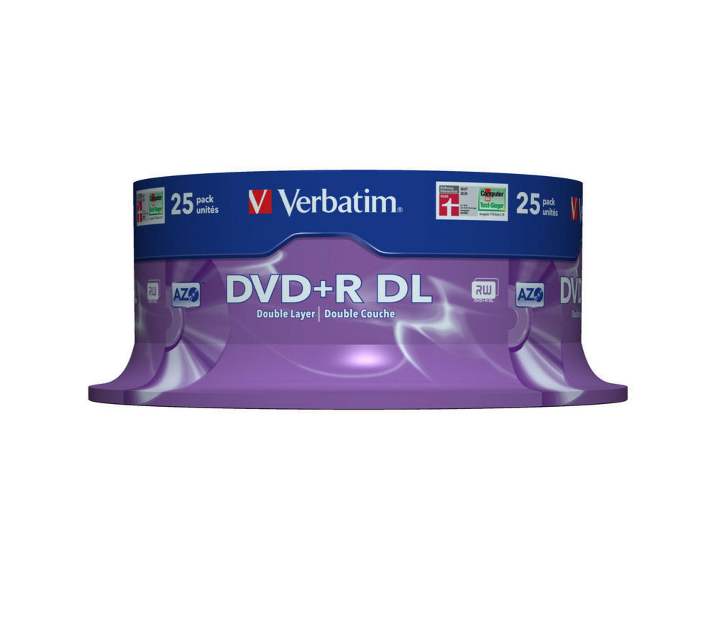 VERBATIM 43757 DVD+R DL 8X 25ER SPINDEL Rohlinge | MediaMarkt