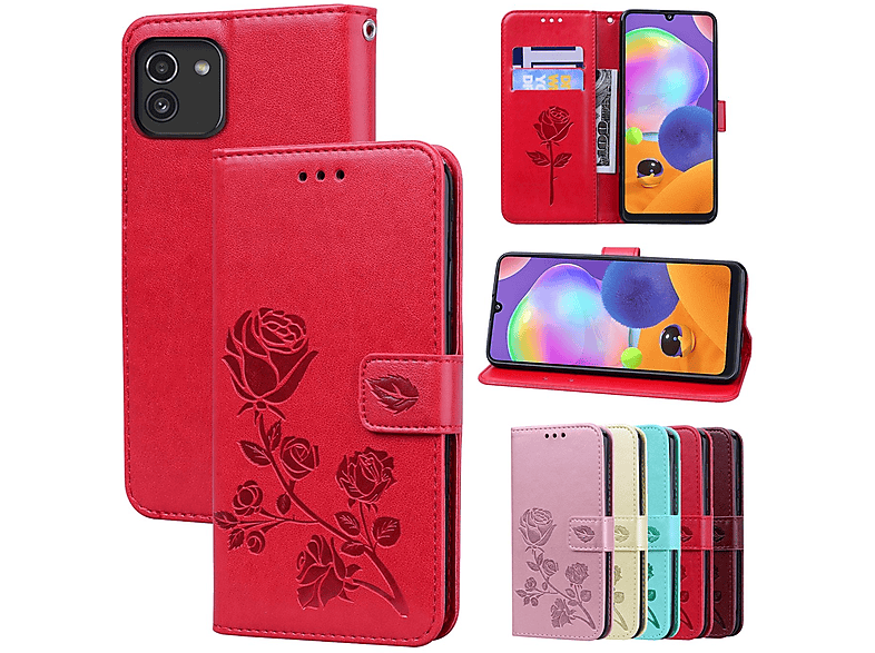 KÖNIG DESIGN Book Case, Bookcover, Samsung, Galaxy A03, Rot | MediaMarkt