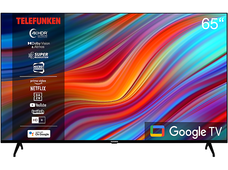 TELEFUNKEN XU65GA660S LED TV (Flat, 65 Zoll / 164 cm, UHD 4K, SMART TV ...