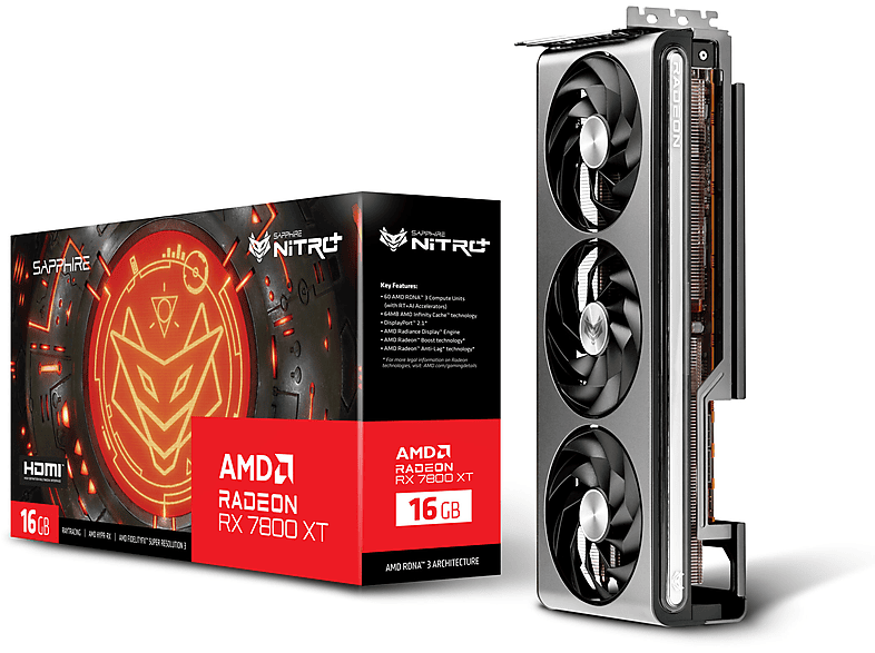 SAPPHIRE PULSE RADEON RX 7800 XT - 11330-02-20G (AMD, Grafikkarte ...