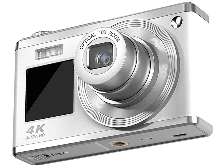 BRIGHTAKE 4K HD-Zoom-Digitalkamera Dual-Display, Anti-Shake Kamera weiß ...