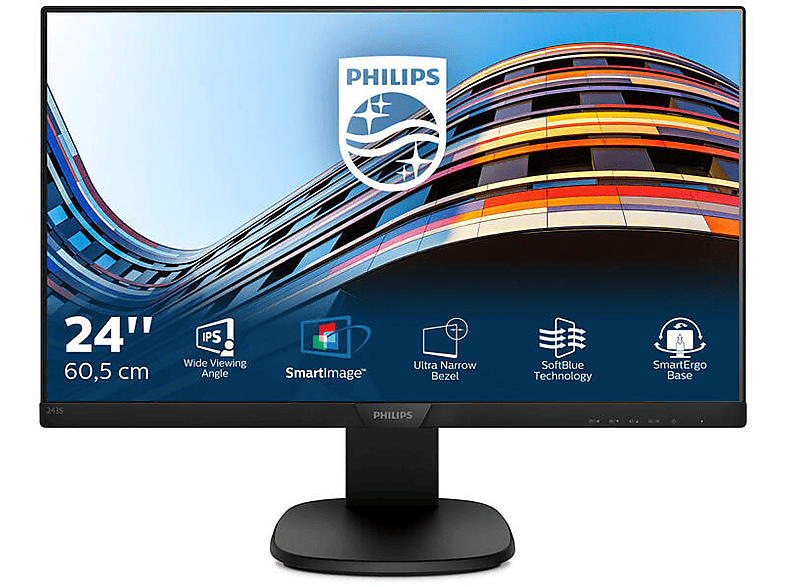 PHILIPS 243S7EYMB/00 23,8 Zoll Full-HD Monitor (5 ms Reaktionszeit , 60Hz , 60 Hz nativ ...