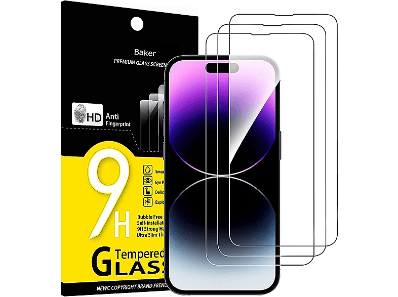 BAKER 3x Panzerglas für iPhone 16 Pro Max Displayschutzfolie 3er Set ...