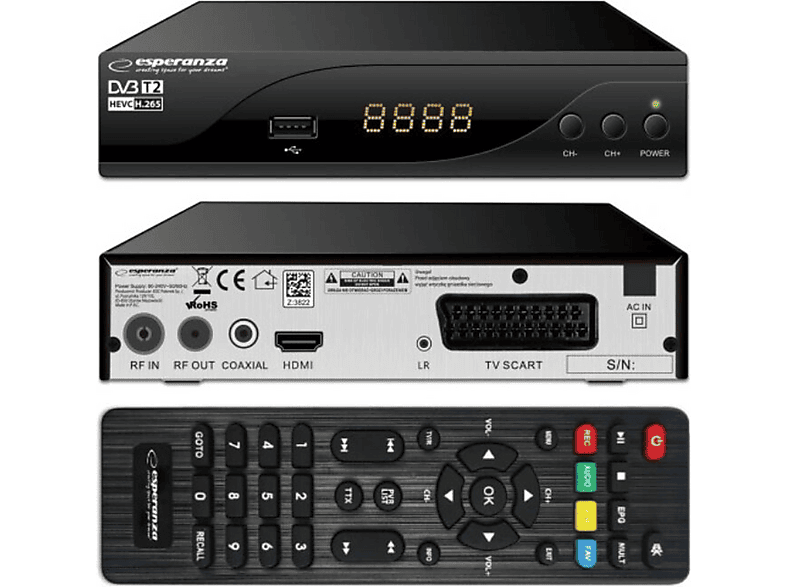 ESPERANZA 23595125 TV-Karten und -Adapter (DVB-T, DVB-T2 (H.264), DVB ...