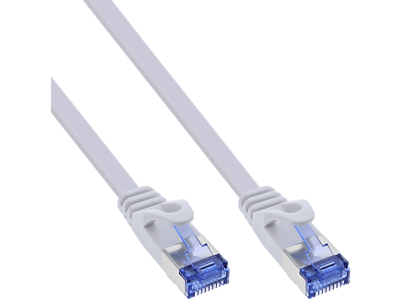 INLINE InLine® Patchkabel flach, U/FTP, Cat.6A, weiß, 2m Kabel RJ45 Cat ...