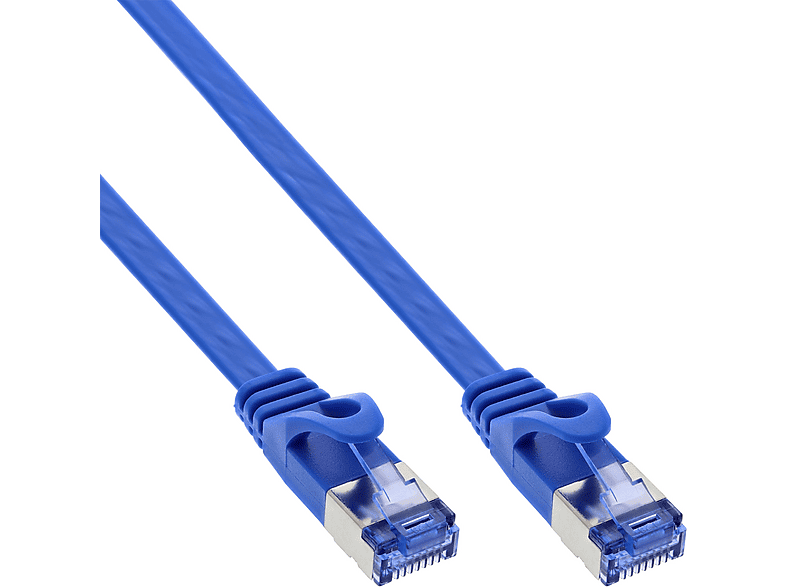 INLINE InLine® Patchkabel flach, U/FTP, Cat.6A, blau, 5m Kabel RJ45 Cat.6A, Patchkabel RJ45, 5 m ...