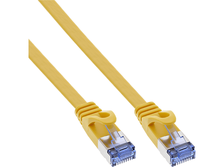 INLINE InLine® Patchkabel flach, U/FTP, Cat.6A, gelb, 1,5m Kabel RJ45 ...
