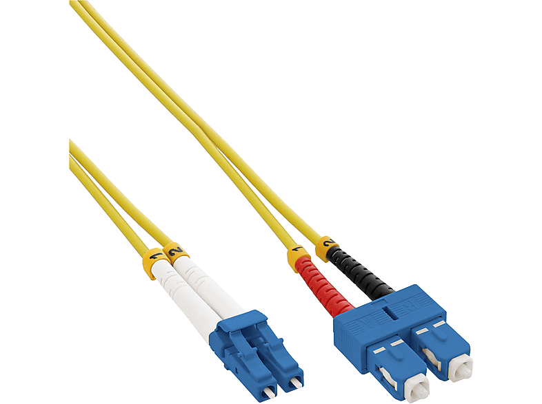 INLINE InLine® LWL Duplex Kabel LC/SC 9/125µm, OS2, 1m Patchkabel LWL ...