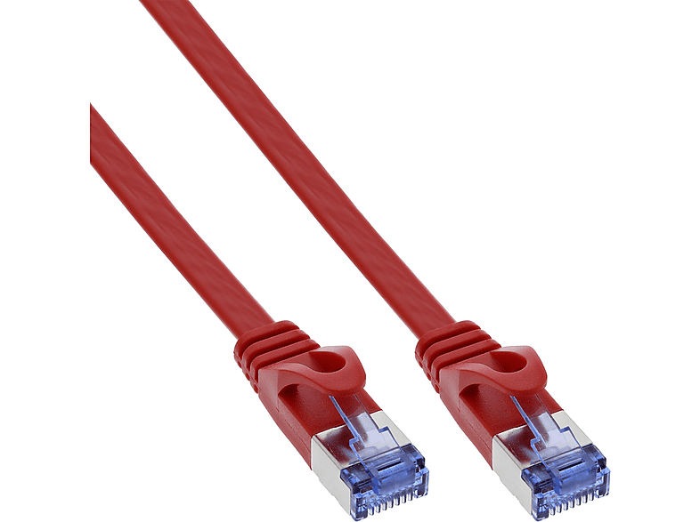 INLINE InLine® Patchkabel flach, U/FTP, Cat.6A, rot, 7m Kabel RJ45 Cat.6A, Patchkabel RJ45, 7 m ...