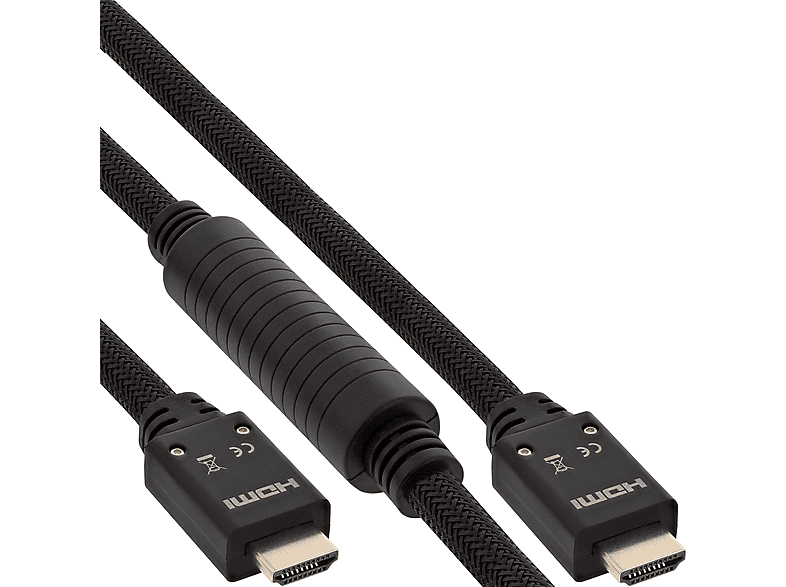 INLINE InLine® HDMI Aktiv-Kabel, HDMI-High Speed mit Ethernet, 4K2K, ST/ST, 25m Kabel High mit ...