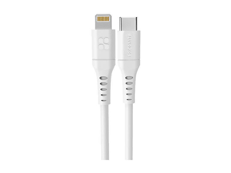 Cable USB-C a Lightning Macho/Macho 2m | PROMATE Powerlink-200 Blanco ...