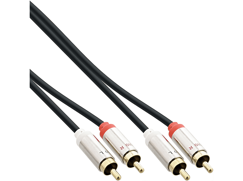 INLINE InLine® Slim Audio Kabel 2x Cinch ST/ST, Stereo, 0,5m Audio ...