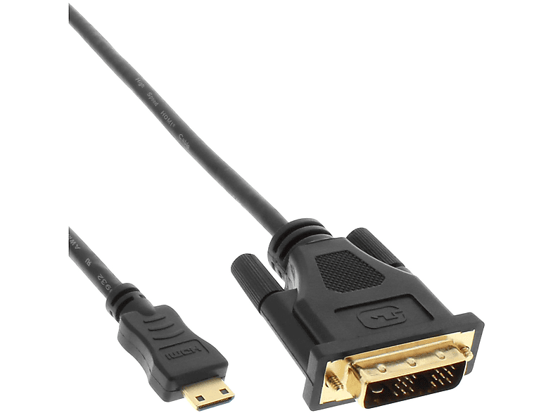 INLINE InLine® Mini-HDMI zu DVI Kabel, HDMI Stecker C zu DVI 18+1, 2m ...