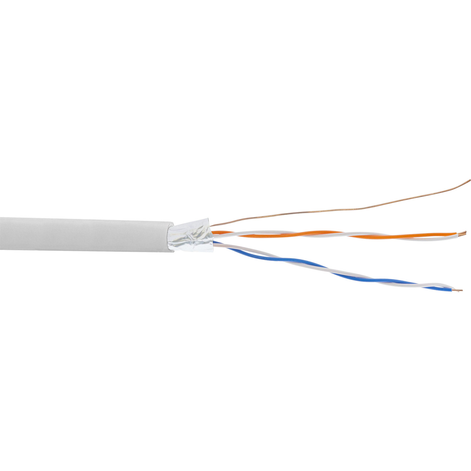 INLINE InLine® Telefon-Kabel 4-adrig, 2x2x0,6mm, zum Verlegen, 100m ...