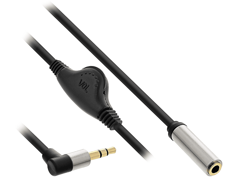 INLINE InLine® Slim Audio Kabel Klinke 3,5mm ST gewinkelt / BU, mit ...