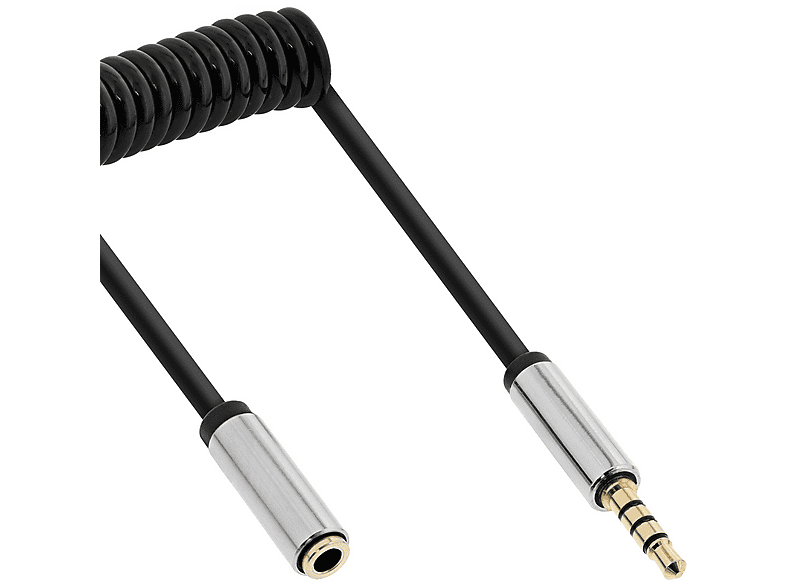 INLINE InLine® Slim Audio Spiralkabel Klinke 3,5mm ST/BU, 4-polig ...