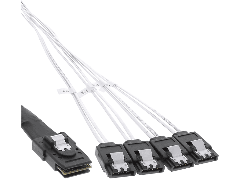 INLINE InLine® SAS Anschlusskabel, Mini-SAS SFF-8087 an 4x SATA, 1:1 ...