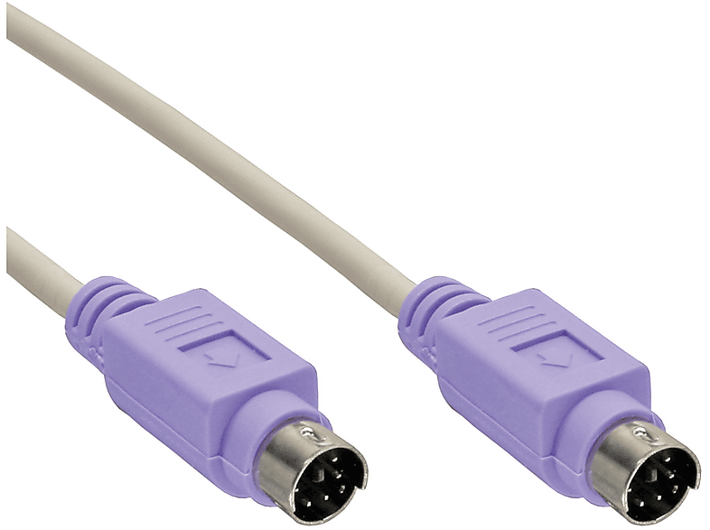 INLINE InLine® PS/2 Kabel, Stecker / Stecker, PC 99, Farbe Violett, 2m Kabel Serielle und ...
