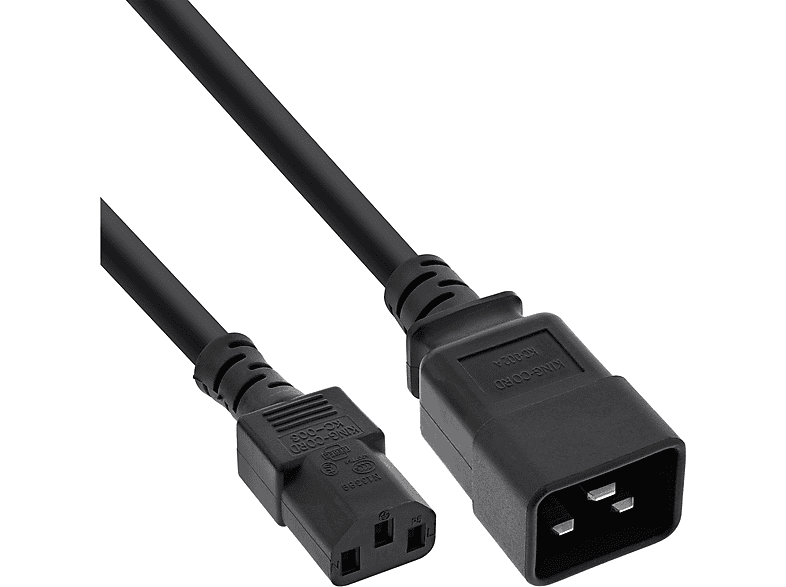 INLINE InLine® Netz Adapterkabel, IEC-60320 C20 auf C13, max.10A, 3m ...