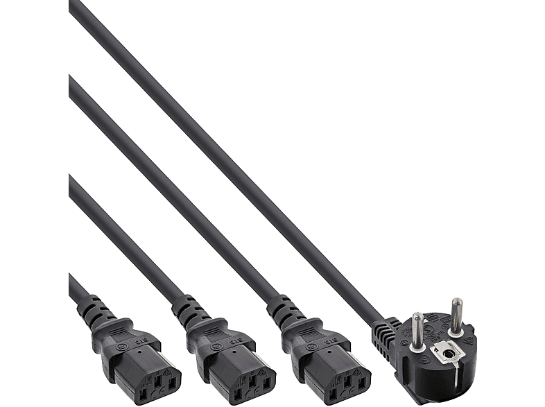 INLINE InLine® Netz-Y-Kabel, 1x Schutzkontaktstecker zu 3x ...