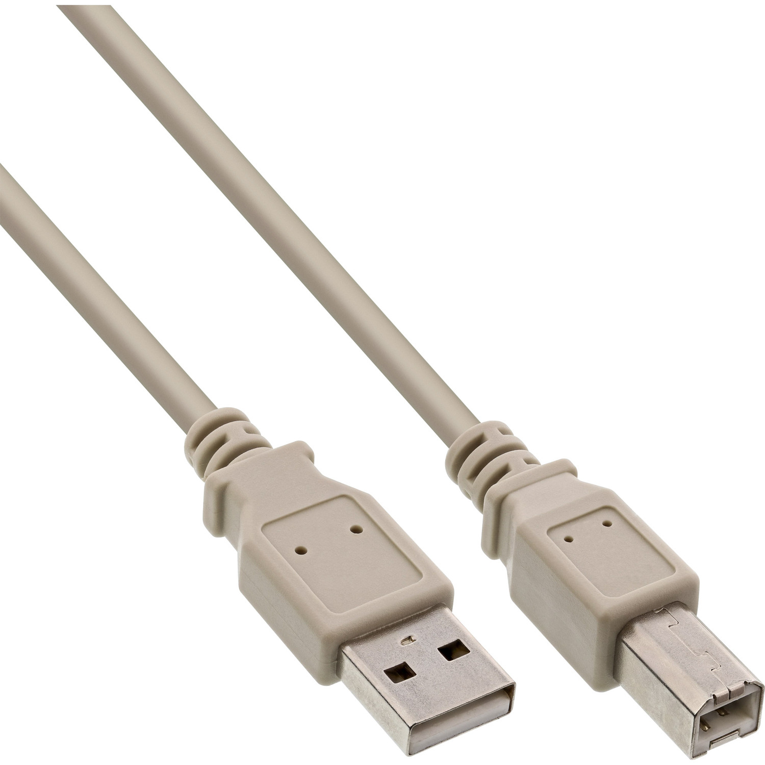 INLINE InLine® USB 2.0 Kabel, A an B, beige, 3m, bulk Kabel USB ...