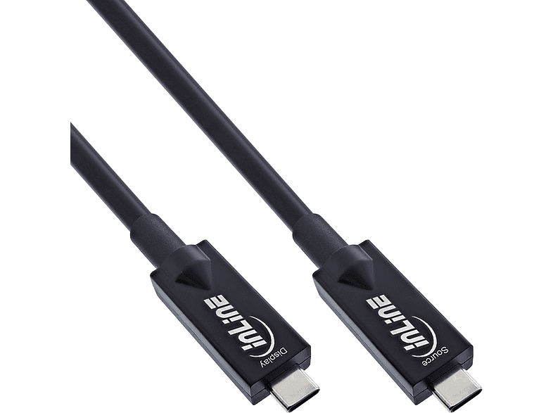 INLINE InLine® USB 3.2 Gen.2 AOC Kabel, USB-C Stecker/Stecker, schwarz ...