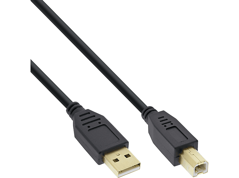 Inline Inline® Usb 2 0 Kabel A An B Schwarz Kontakte Gold 10m Kabel Usb And Lightning Usb 2 0