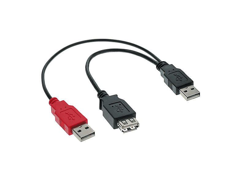 INLINE InLine® USB 2.0 Y-Anschlusskabel, 2x Stecker A an Buchse A, 0,2m ...