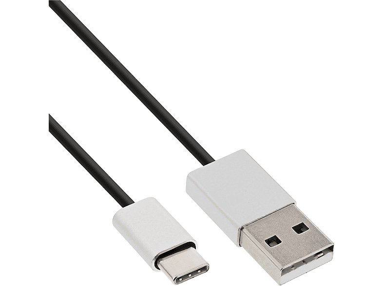 INLINE InLine® USB 2.0 Kabel, USB-C Stecker an A Stecker, schwarz/Alu ...