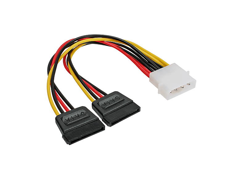 INLINE InLine® Strom Y-Kabel intern, 1x 13,34cm (5,25) an 2x 15pol SATA ...