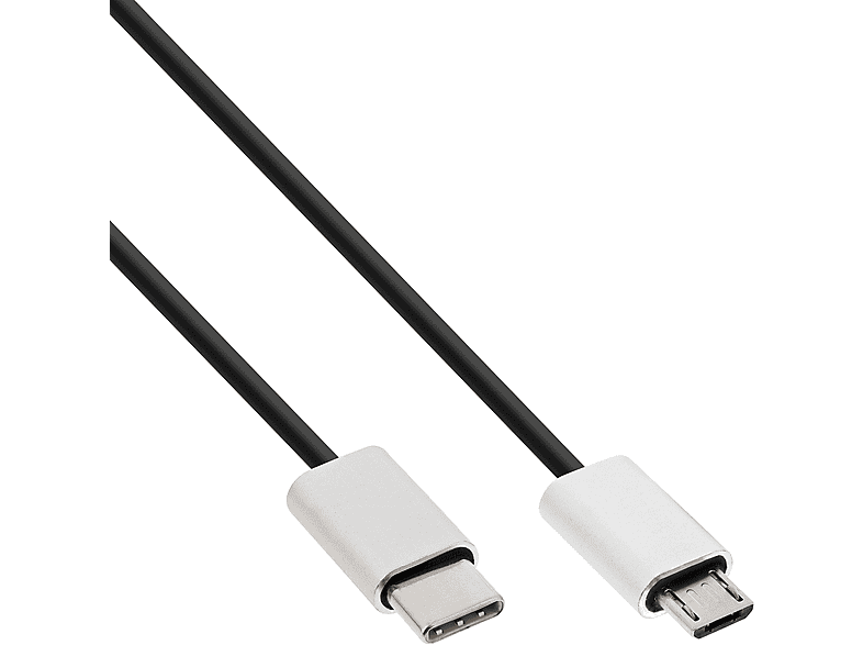 INLINE InLine® USB 2.0 Kabel, USB-C ST an Micro-B ST, schwarz/Alu ...