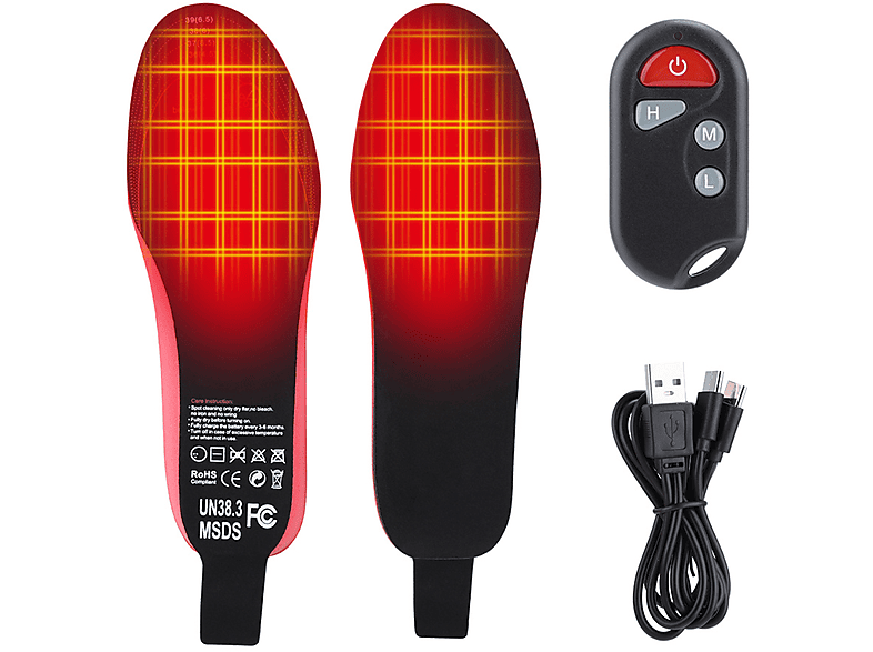 UWOT Elektrisch Beheizte Einlegesohle: USB, Dreistufige Regulierung ...