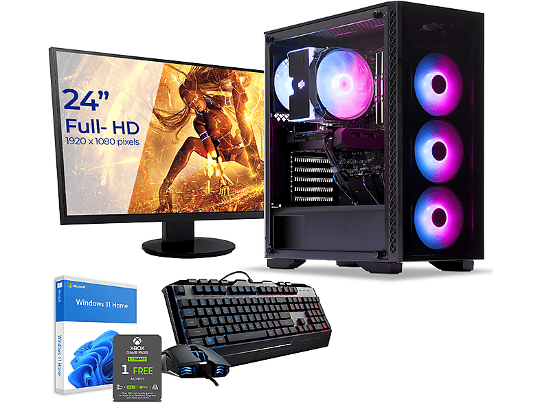 SEDATECH Intel i7-12700KF, Windows 11 Home mehrsprachig, Gaming PC mit Intel® Core™ i7 Prozessor ...