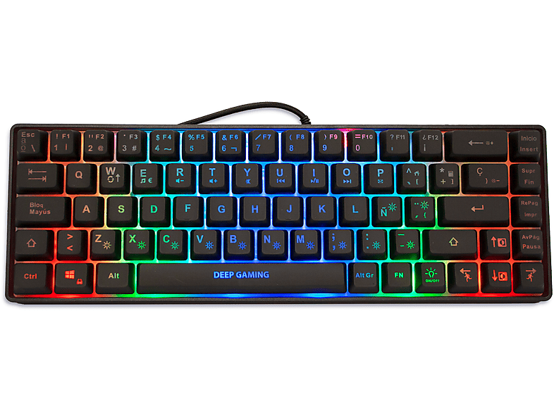 Teclado Gaming | DEEPGAMING TM065, Wired, Teclas iluminadas, Negro ...