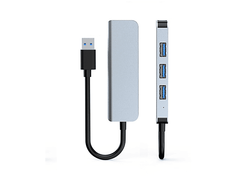 INF USB-Hub mit 1 USB3.0-Port und 3 USB2.0-Ports USB-Hub, Silbergrau ...