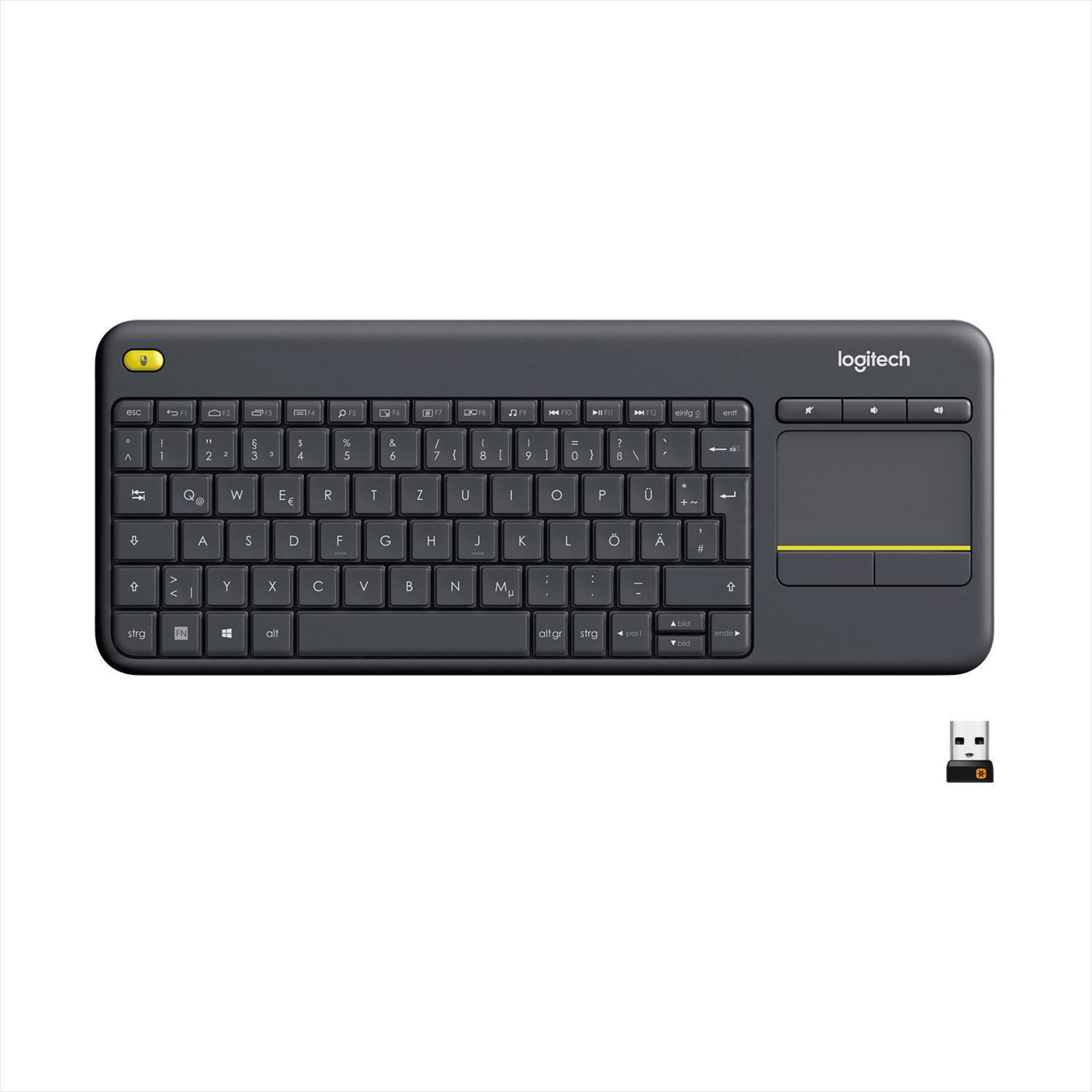 LOGITECH 920-007127 K400 PLUS BLACK WL TOUCH KEYBOARD Clavier Noir ...