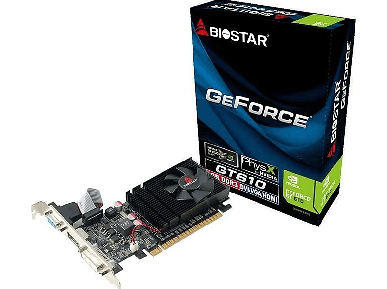 BIOSTAR NVIDIA GeForce GT 610 2 GB GDDR3, SCHEDA GRAFICA, 2 GB ...