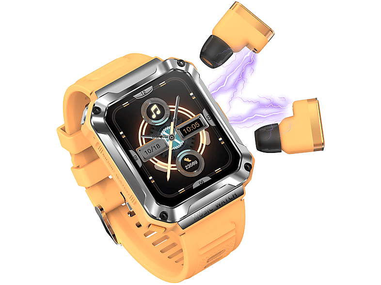 BRIGHTAKE Wearables-smartwatch-S084-orange Smartwatch Kieselerde ...