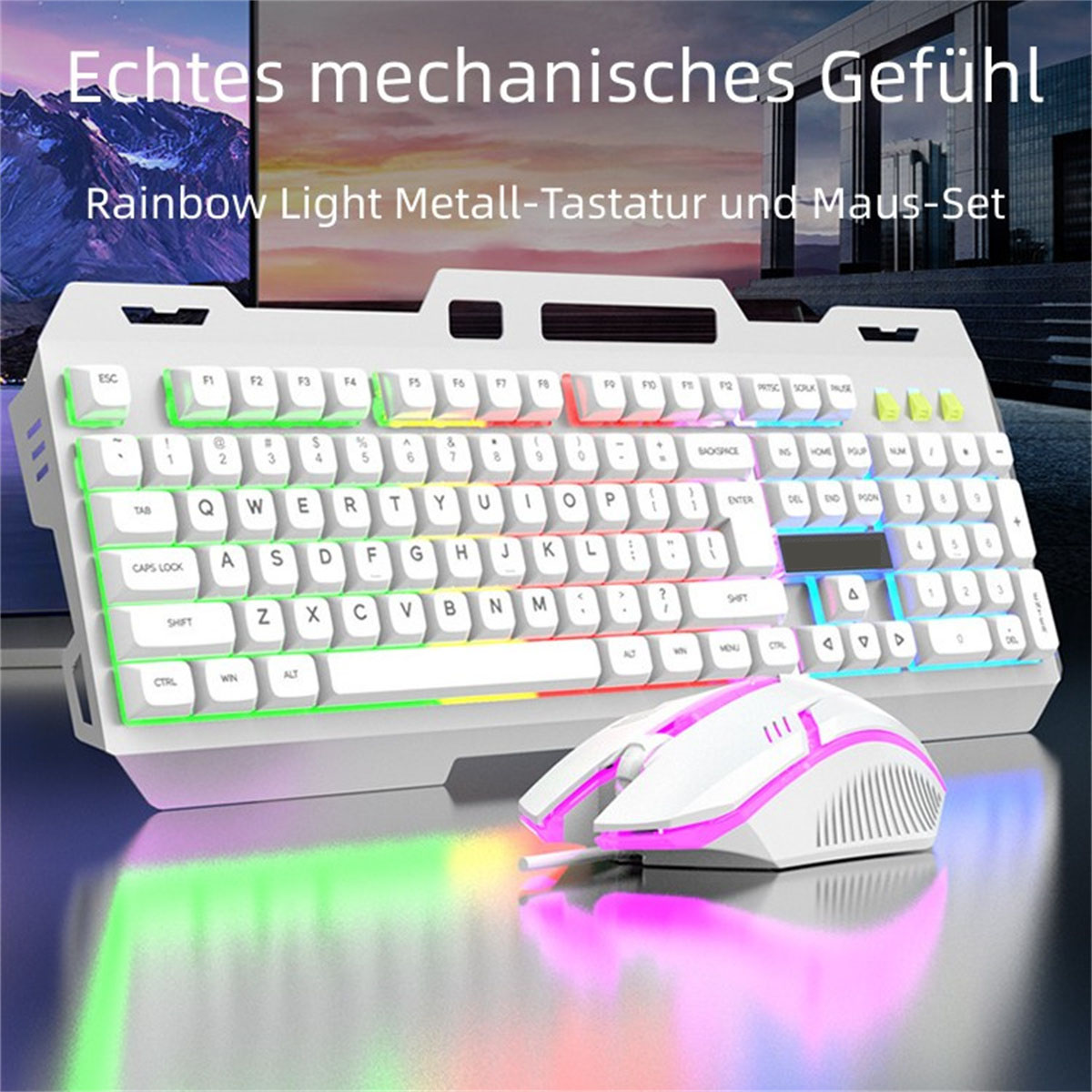 Pack Teclado + Ratón | SYNTEK Juego de teclado y ratón Juego USB con ...