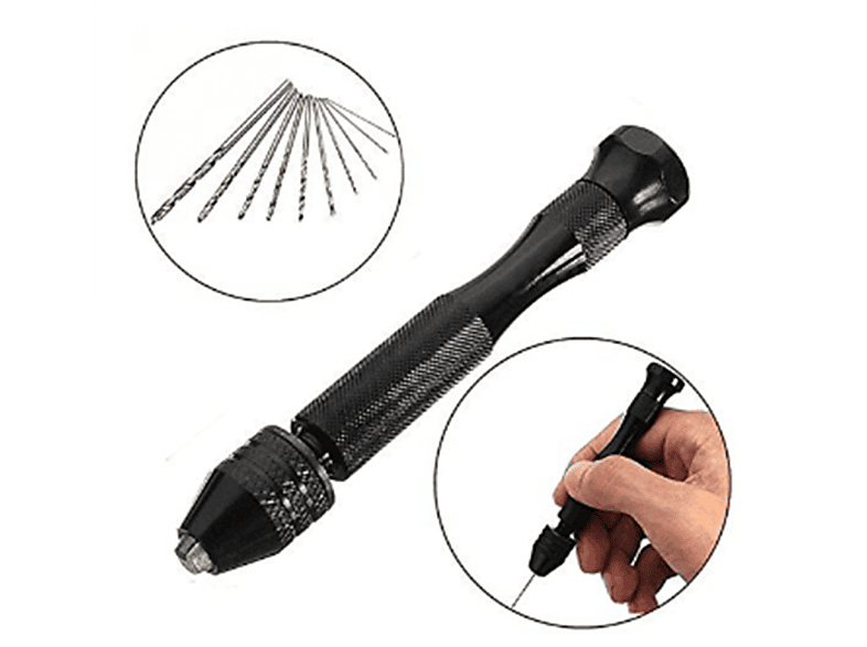INF Handbohrmaschine mit 10 verschiedenen Bits Handbohrer, schwarz ...